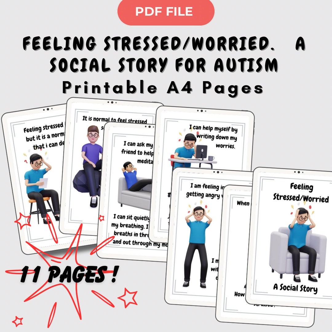 Feeling Stressed, Worried Social Story for Autism, Social Skills ...