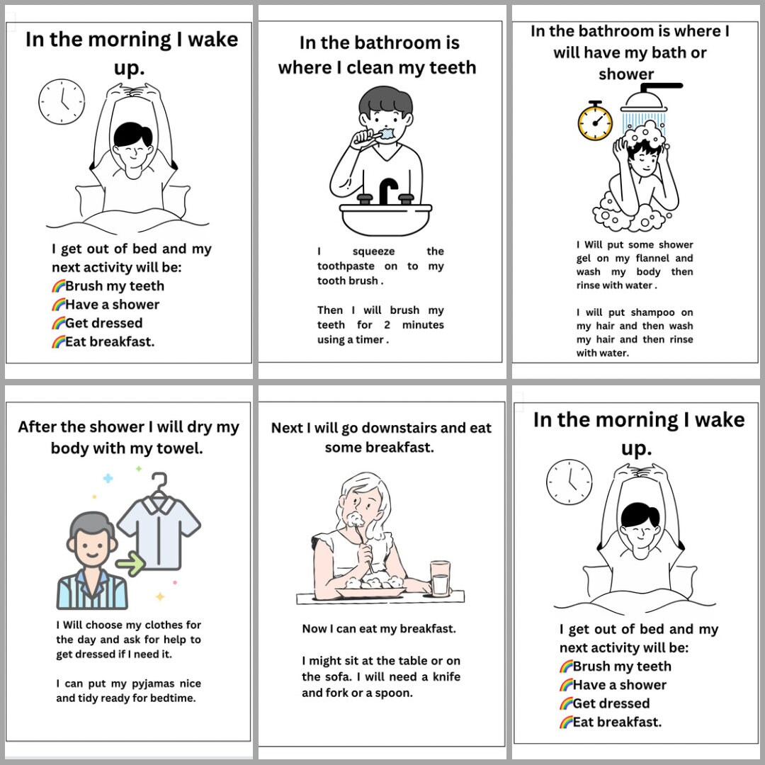 Social Stories & Autism Visuals. Instant Download. PDF. Morning Routine ...