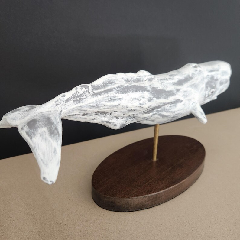 Unique Whale Figure: Handcrafted Wooden Model Nautical Home Decor for ...