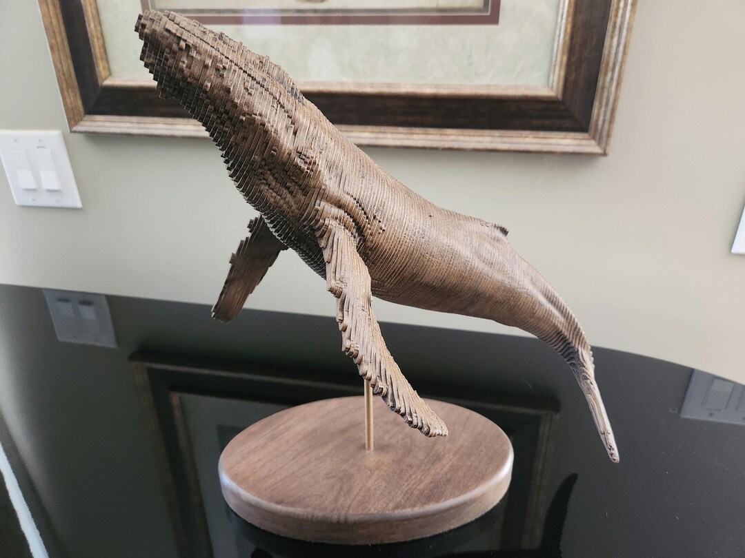 Unique Humpback Whale Figure: Handcrafted Wooden Model Nautical Home ...