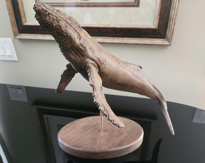 Unique Humpback Whale Figure: Handcrafted Wooden Model Nautical Home ...