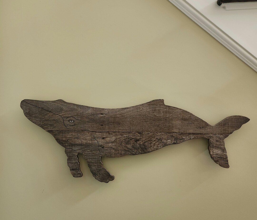 Whale Home Decor, Whale Wall Art, Reclaimed Wooden Whale, Nautical Home ...