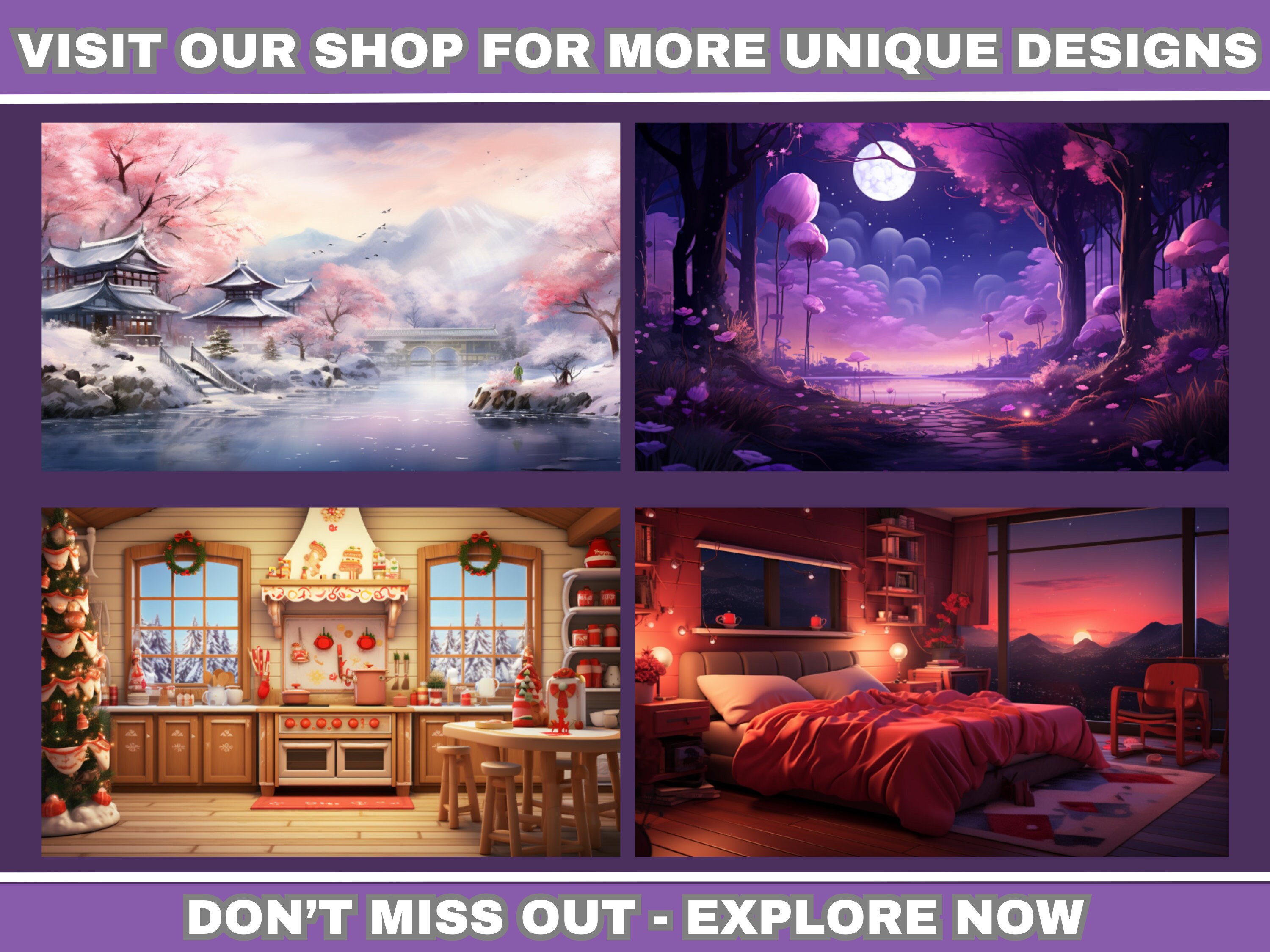 Vtuber Animated Background for Streaming Cozy Lofi Christmas Market ...