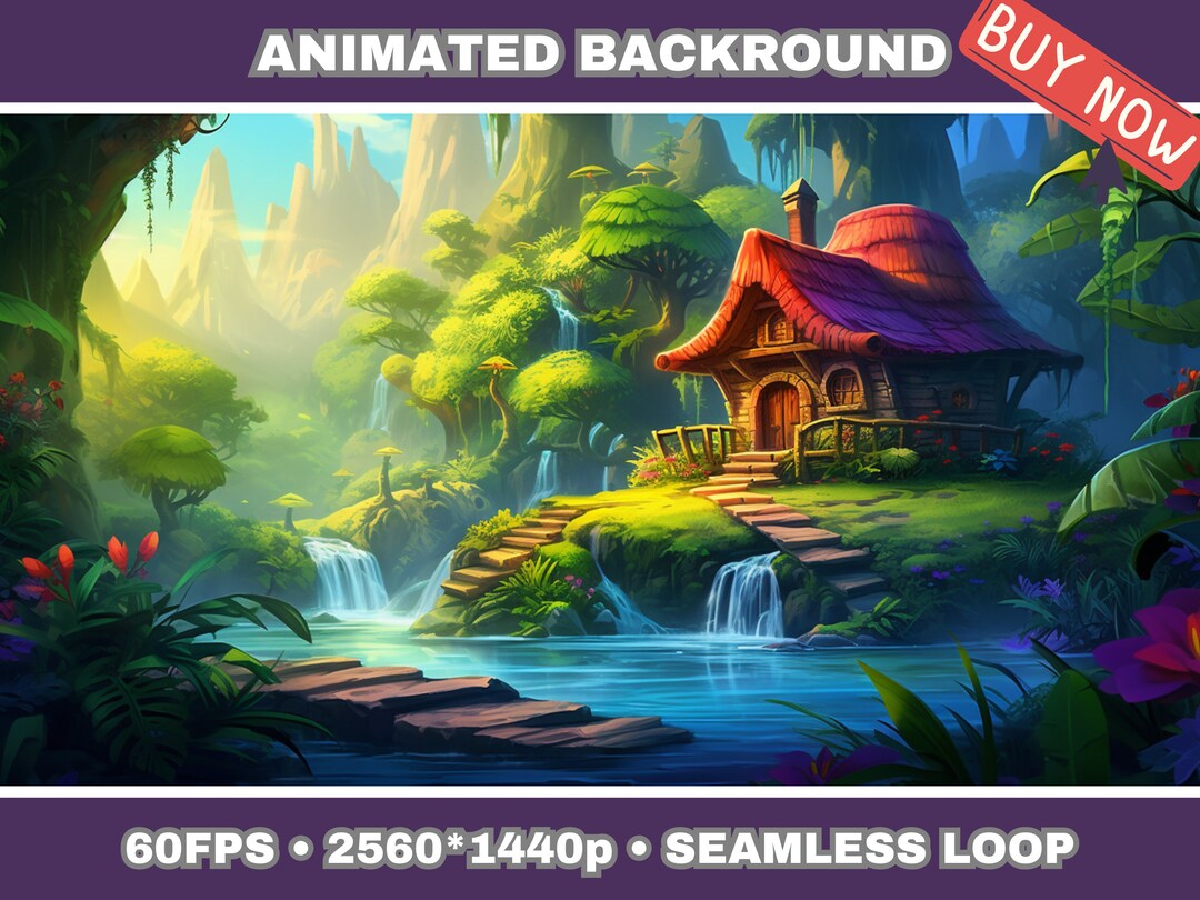 Vtuber Animated Background for Streaming Bamboo Fantasy House in ...