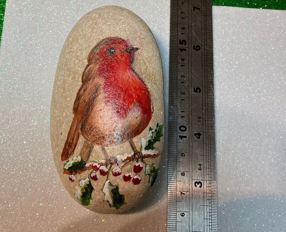 Robin Stone Painting - Etsy