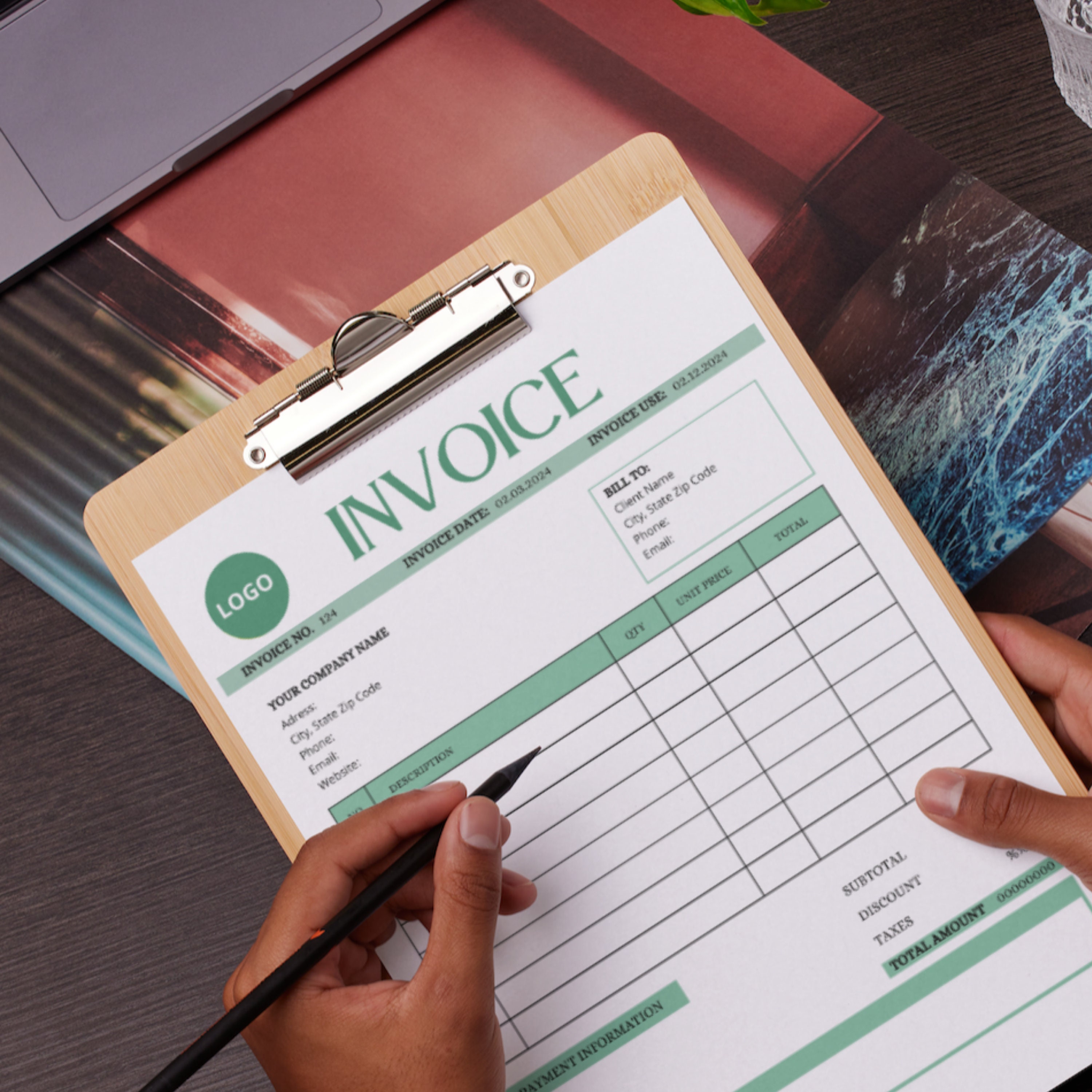 Editable Invoice, Invoice Template, Order Form, Utility Invoice, Small ...