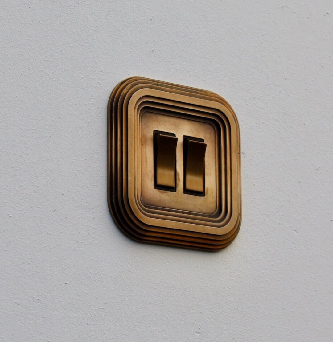 Art Deco Stepped Square Rocker Switch Plate Solid Machined - Etsy