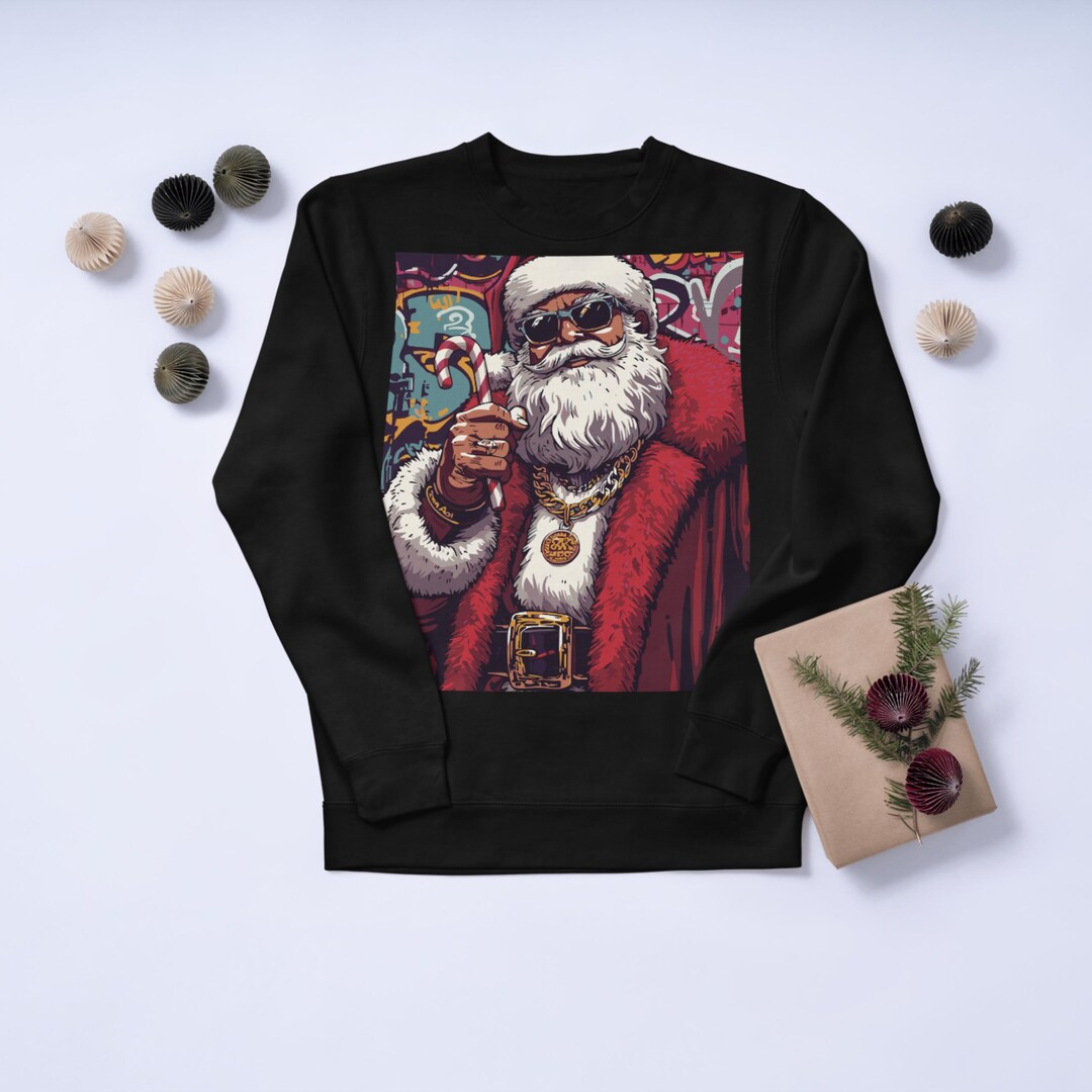 Hip-hop Santa Print: Street Art Graffiti, Gold Chain (digital Print) - Etsy