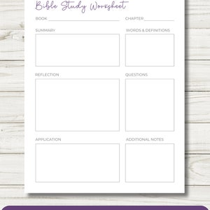 Bible Study Worksheets | Printable Bible Worksheets | Bible Notes ...
