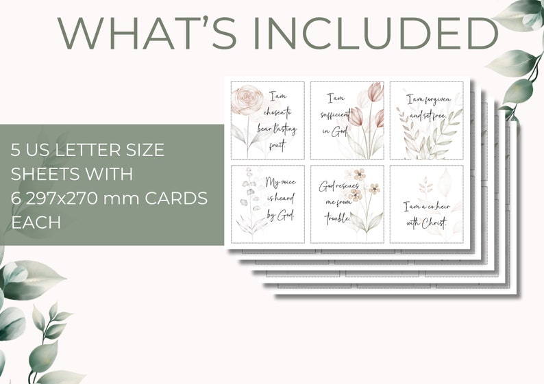 Christian Affirmation Cards, Printable, Encouraging Cards, Digital ...