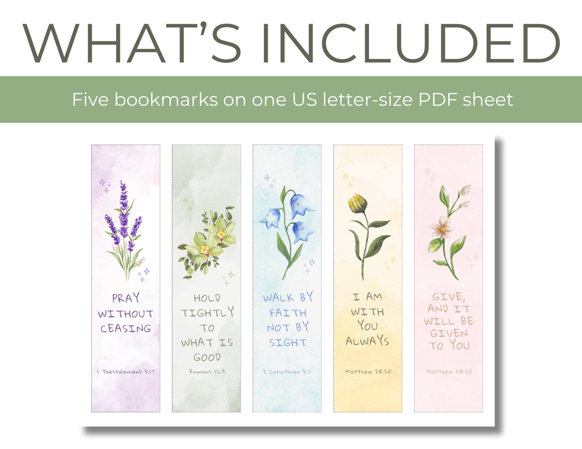 Christian Bookmarks, Bible Verse Bookmarks, Printable Bookmarks ...