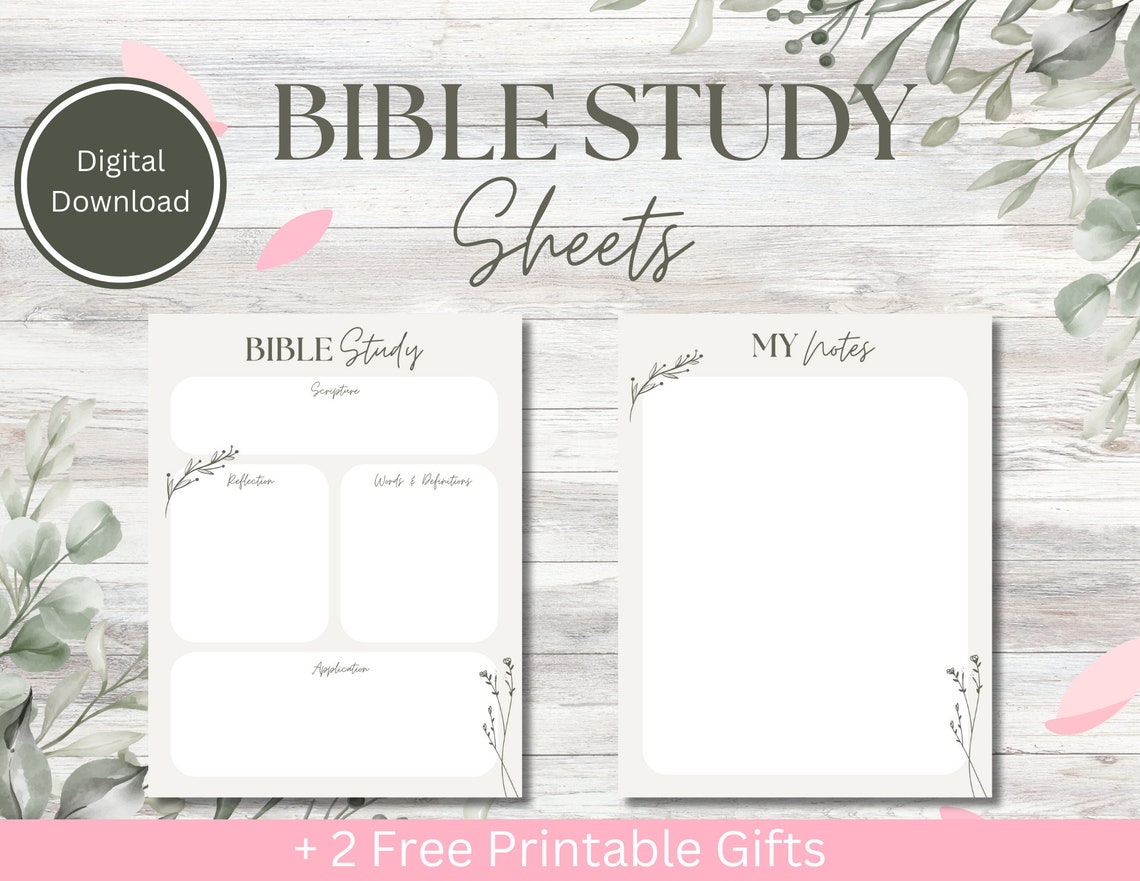 Bible Study Worksheets, Bible Plan Notes, Bible Journal, Scripture ...