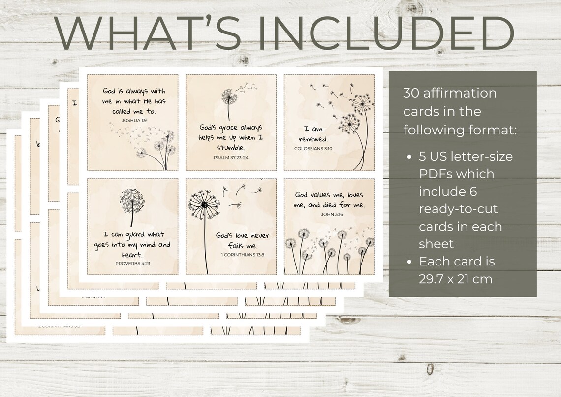 Christian Affirmation Cards, Printable Affirmation Cards, Motivational ...