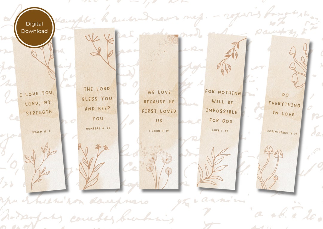 Christian Bookmarks, Printable Bookmarks, Digital Bookmarks, Bible ...