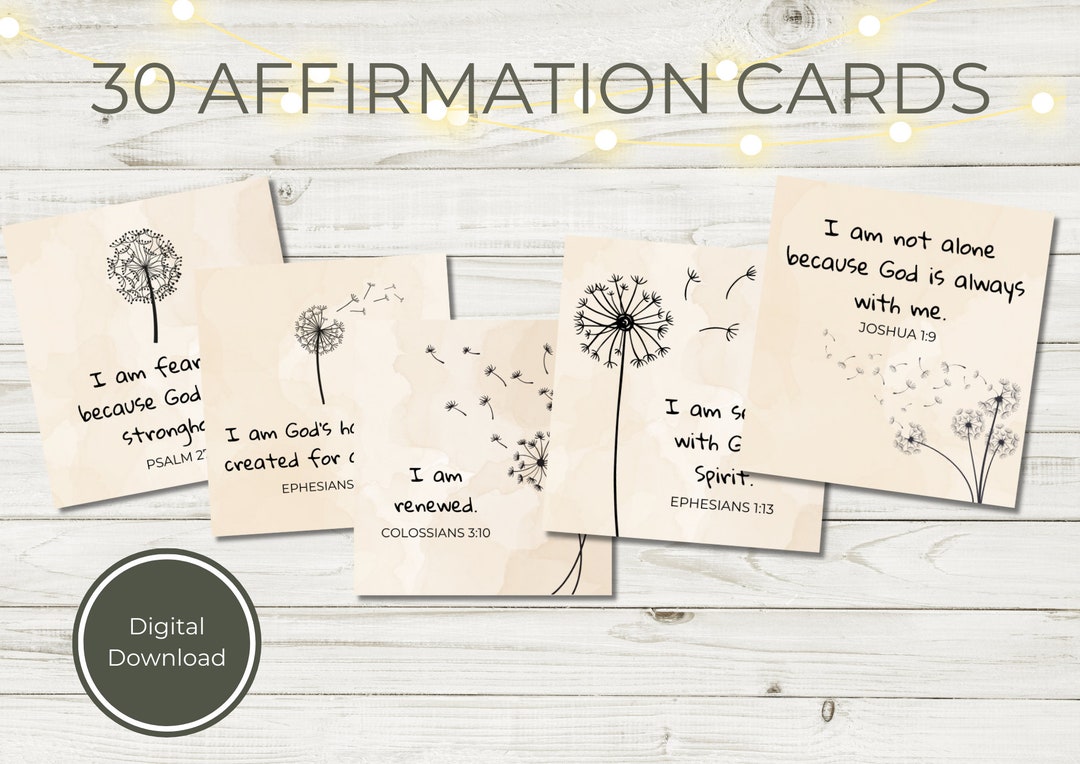 Christian Affirmation Cards, Printable Affirmation Cards, Motivational ...