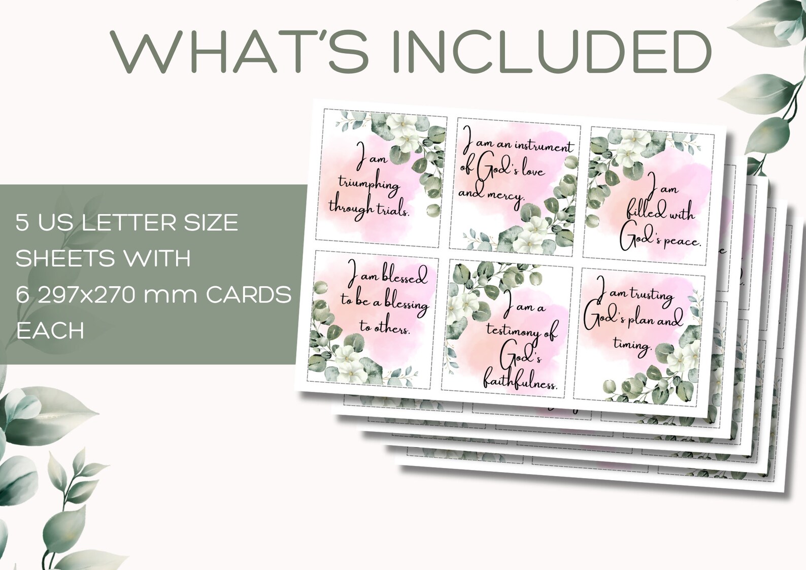 Christian Affirmation Cards Printable Encouraging Cards - Etsy