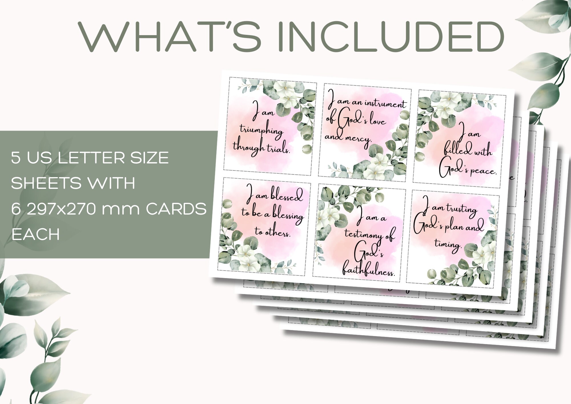 Christian Affirmation Cards Printable Encouraging Cards - Etsy
