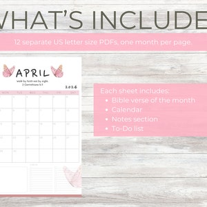 2024 Bible Verse Calendar, 2024 Christian Calendar, Calendar, Notes, To ...