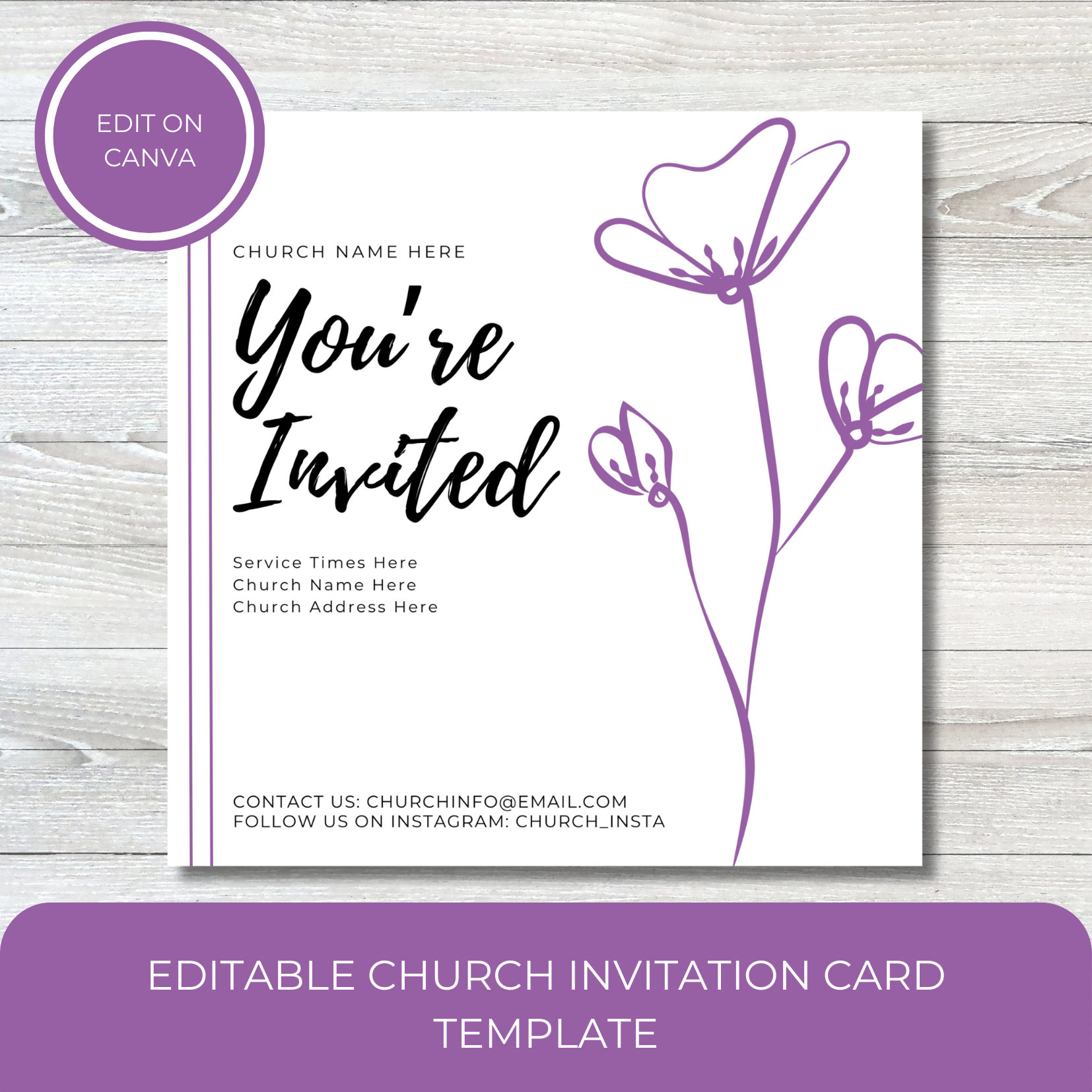 Church Invitation Card Template | Printable Church Invitation Card ...