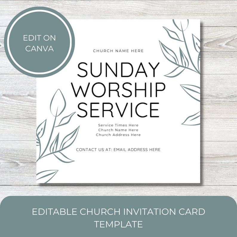 Church Invitation Card Template | Printable Church Invitation Card ...