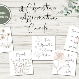 Christian Affirmation Cards, Printable, Encouraging Cards, Digital ...