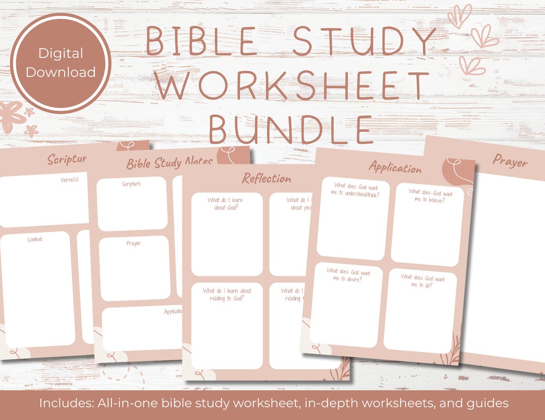 Bible Study Worksheets, Bible Study Sheets, Bible Study Journal ...