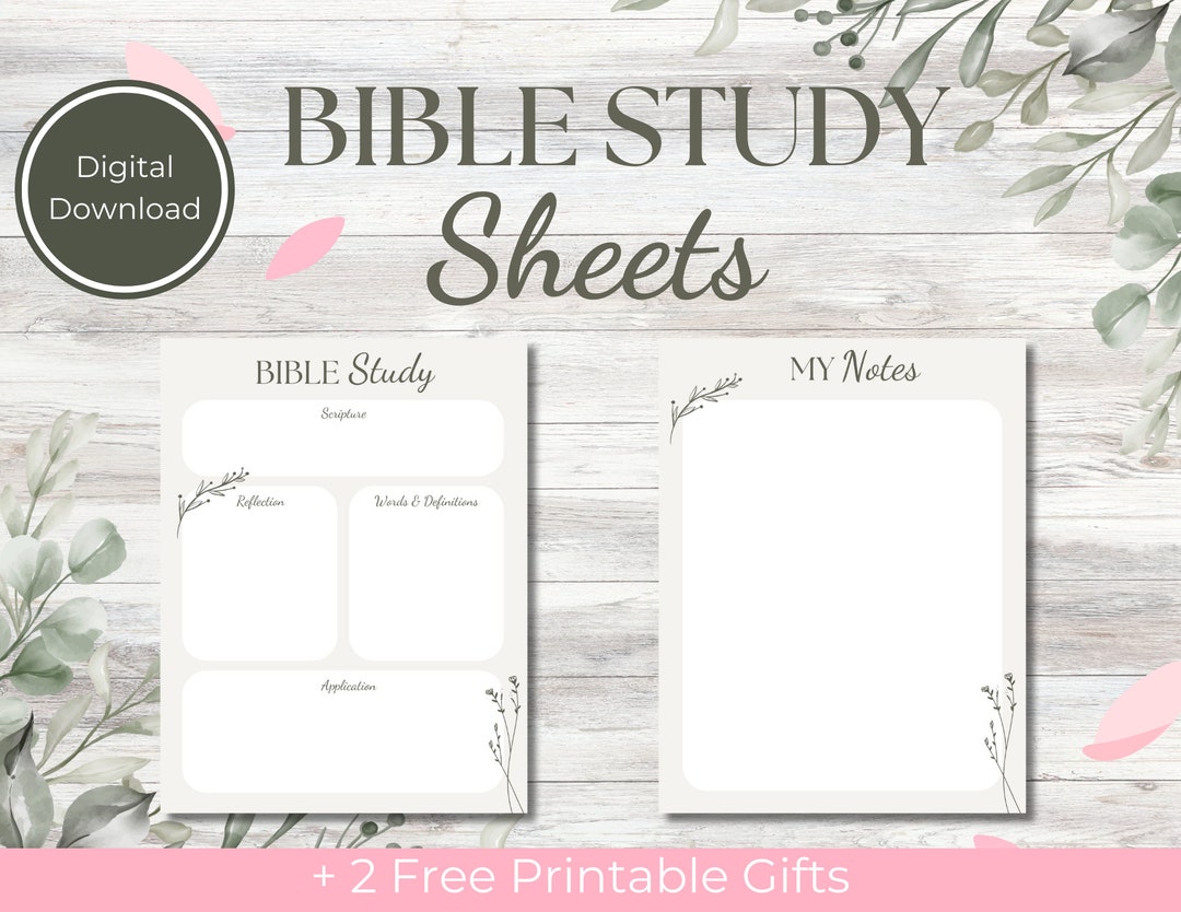 Bible Study Worksheets, Bible Plan Notes, Bible Journal, Scripture ...