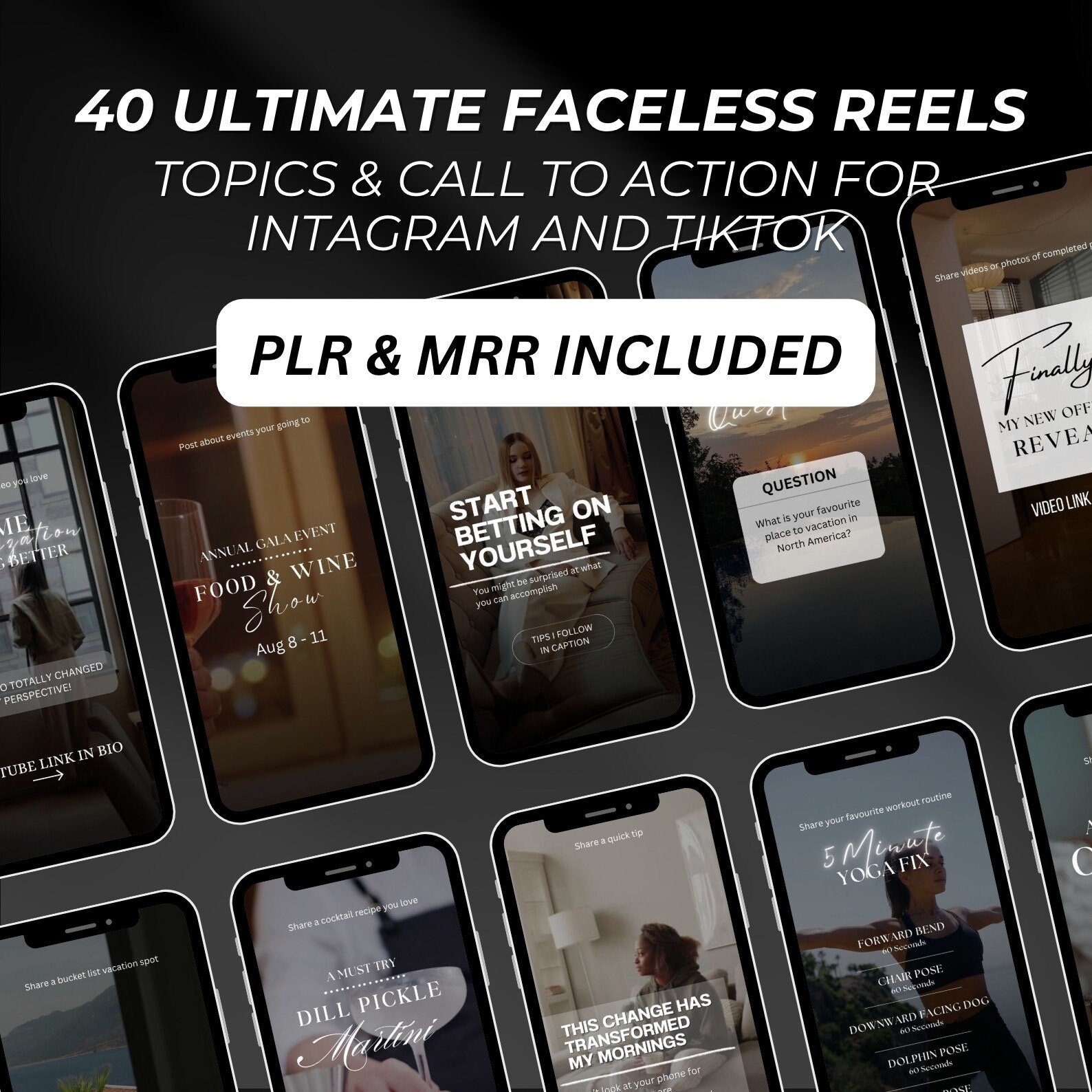 Ultimate MRR Faceless Instagram Reels, Tiktok Videos, Luxury MRR, PLR ...