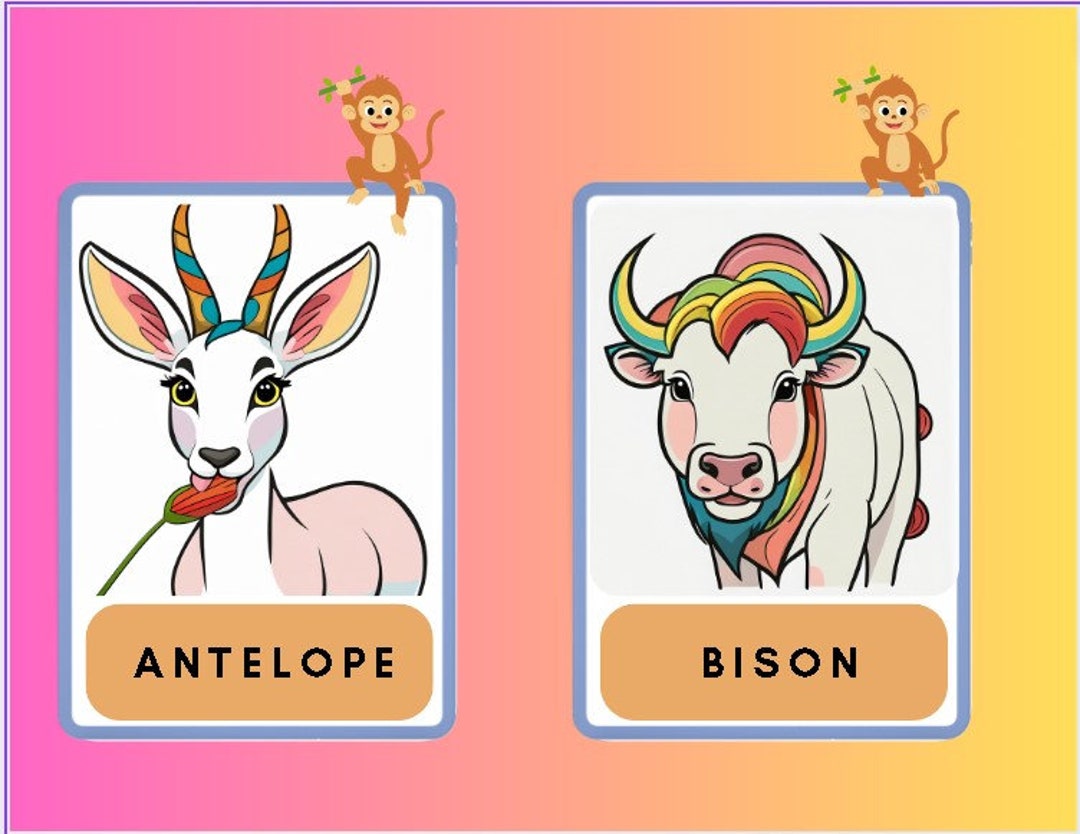 ATOZ Animal Flashcards Alphabet Flash Cards Montessori - Etsy