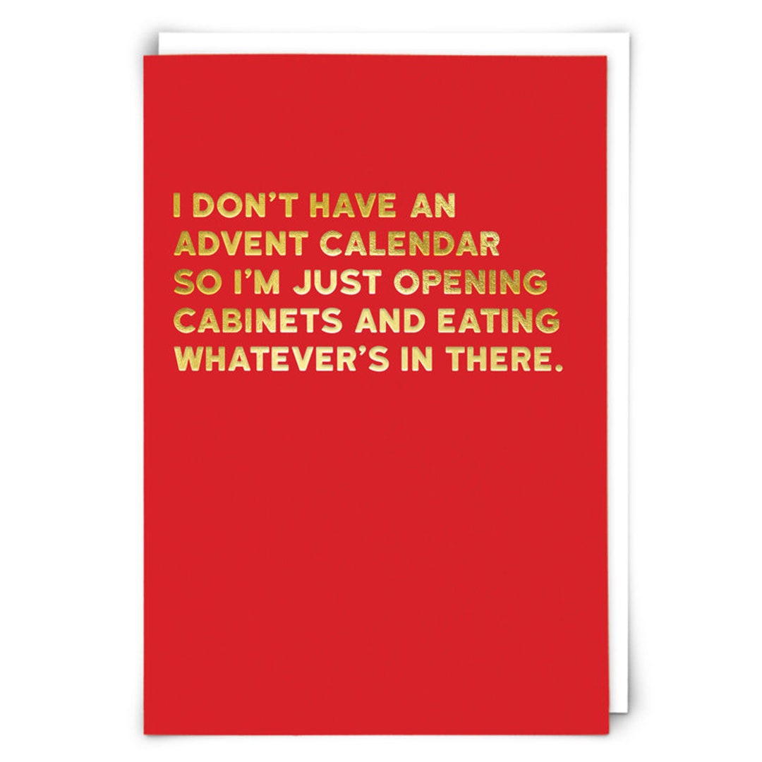Advent Card Funny Christmas Card Advent Calendar Card Humour Humor ...