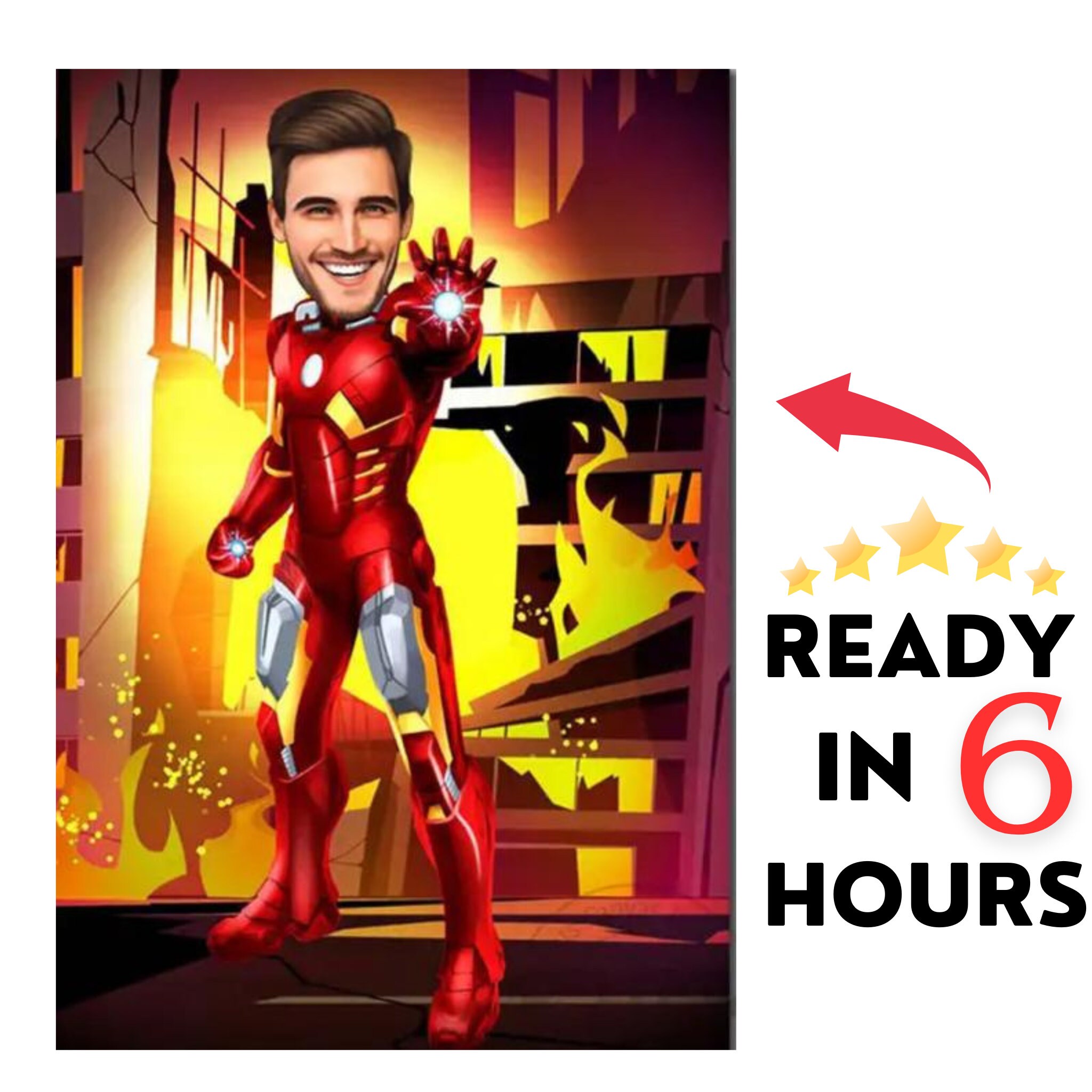 Get Your Own Superhero Portrait From Your Photo/ Superhero Caricature ...