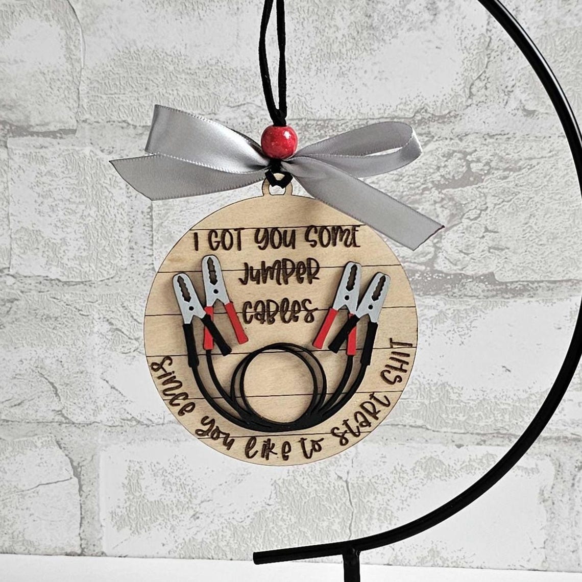 Funny Jumper Cables Ornament - Sarcastic Christmas Decor - Unique Gift ...