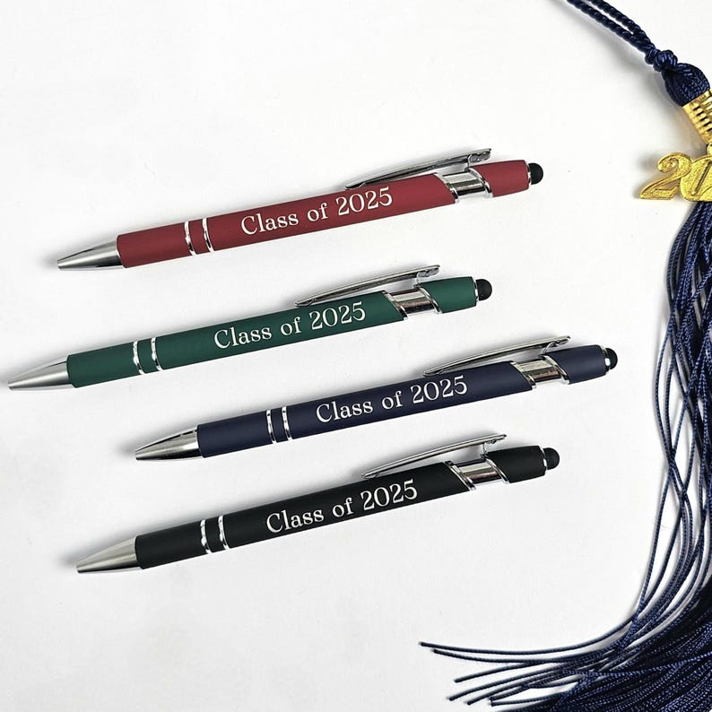 Personalized Class of 2026 Pen, Engraved Soft Touch Black Ink Ball ...
