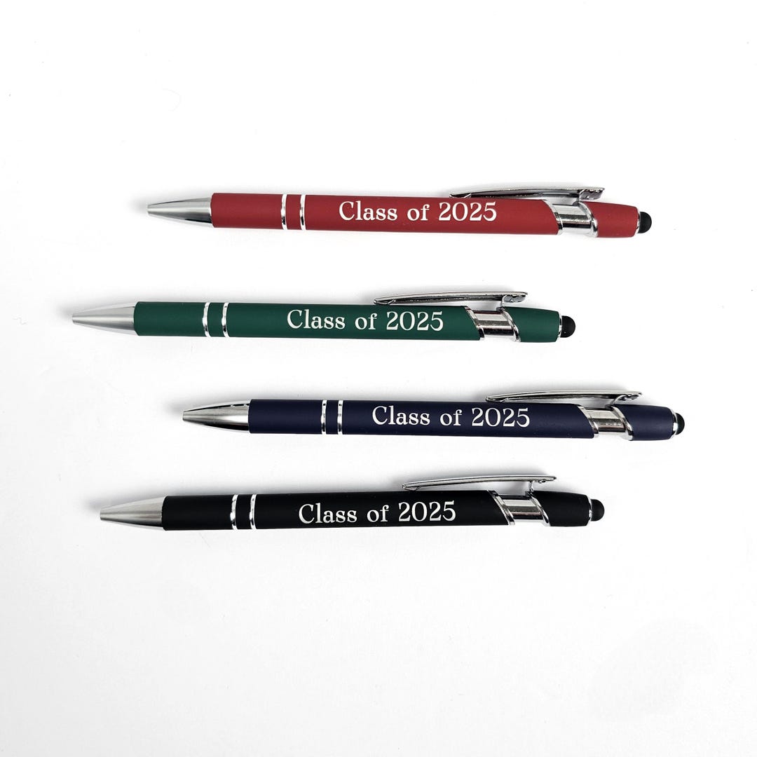 Personalized Class of 2026 Pen, Engraved Soft Touch Black Ink Ball ...