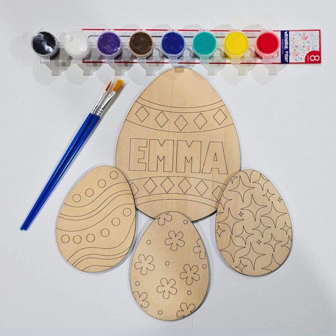 Personalized Easter Egg Art Set, Easter Paint Kit, Easter Basket ...