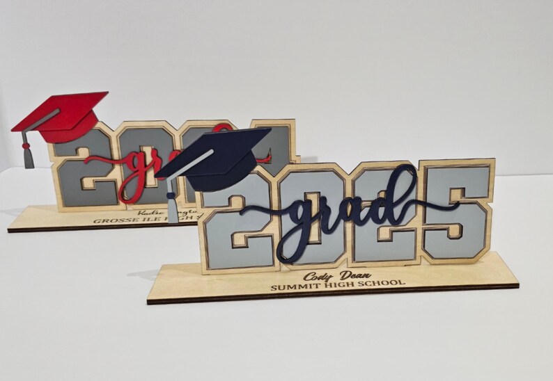 Wooden 2025 Grad Gift Décor, Class of 2025 Graduation Personalized Grad ...