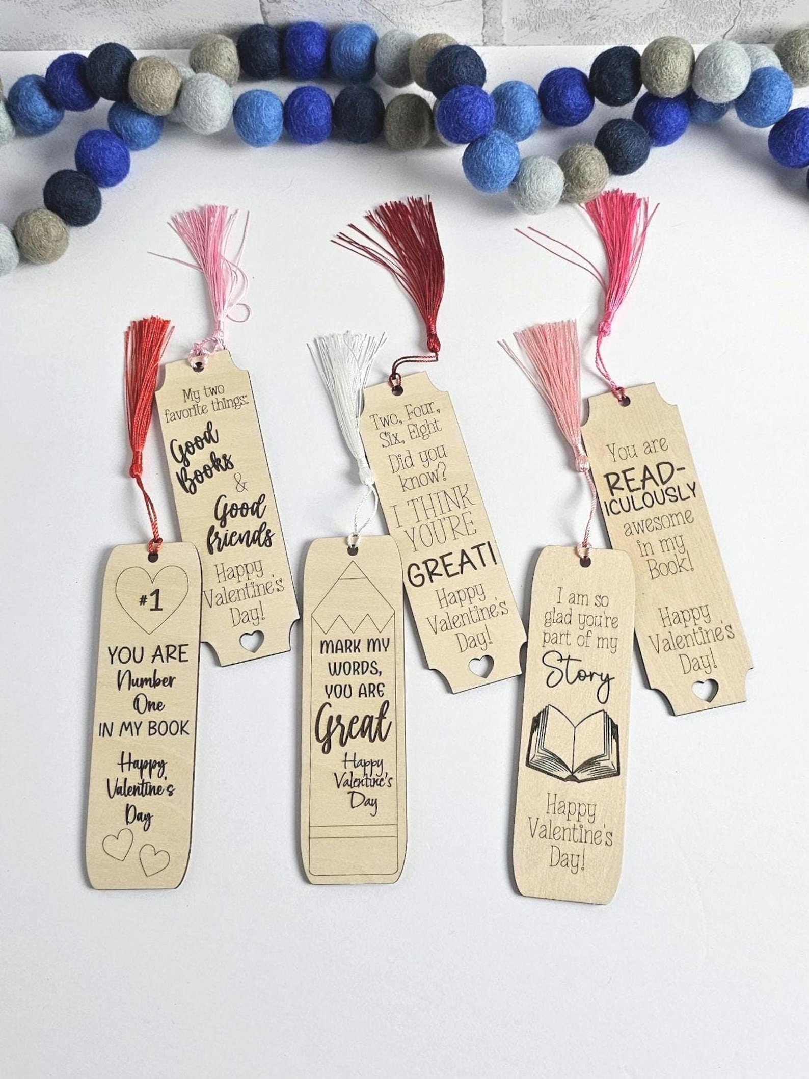 Bookmark Valentine Exchange Gift, Student Classroom Valentines for Book ...