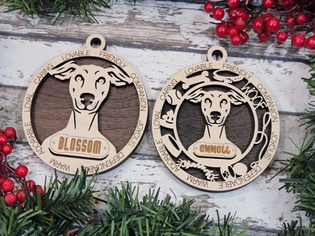 Italian Greyhound Personalized Dog Ornament, Wooden Custom Pet ...