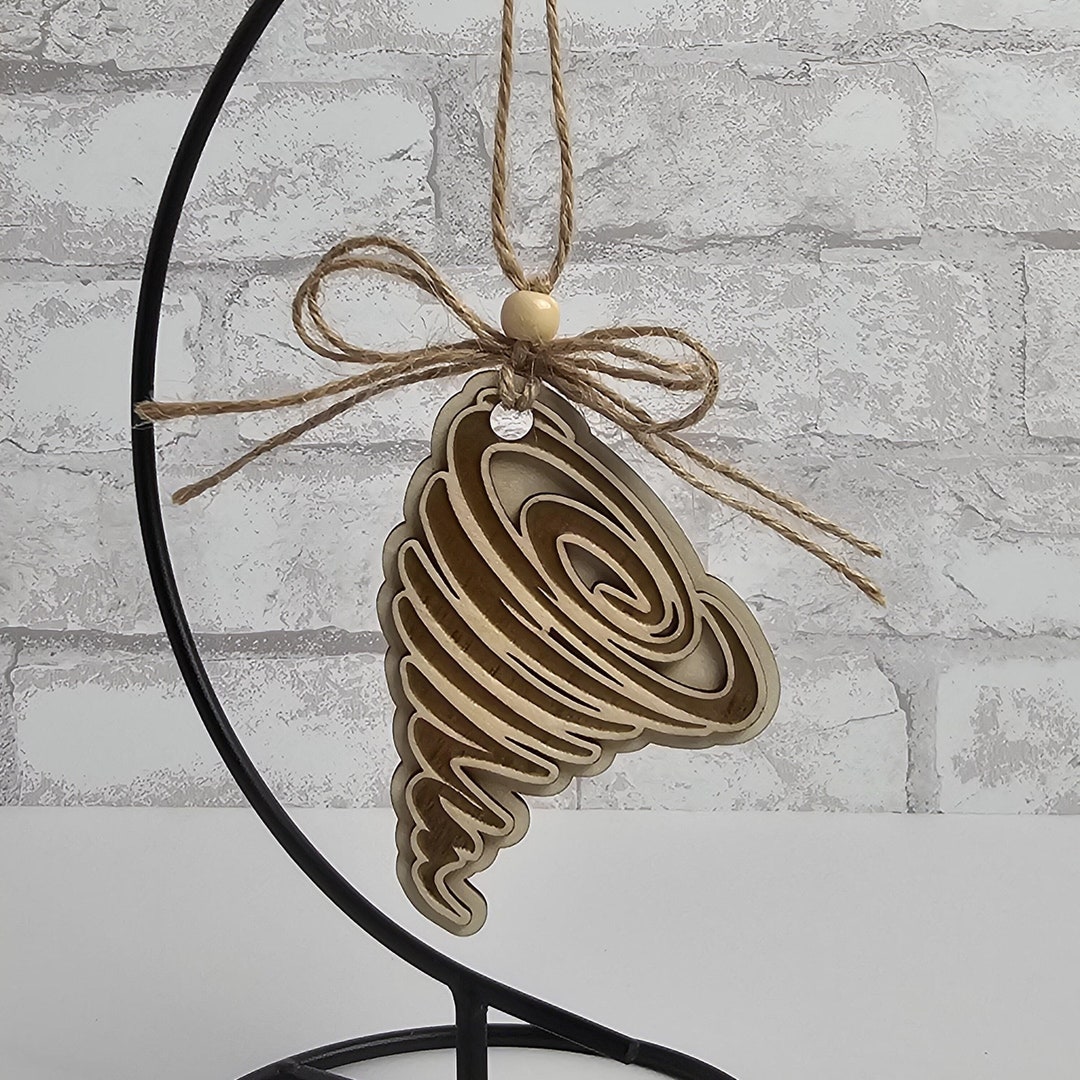 Tornado Christmas Ornament, Engraved Funnel Twisters Dimensional ...