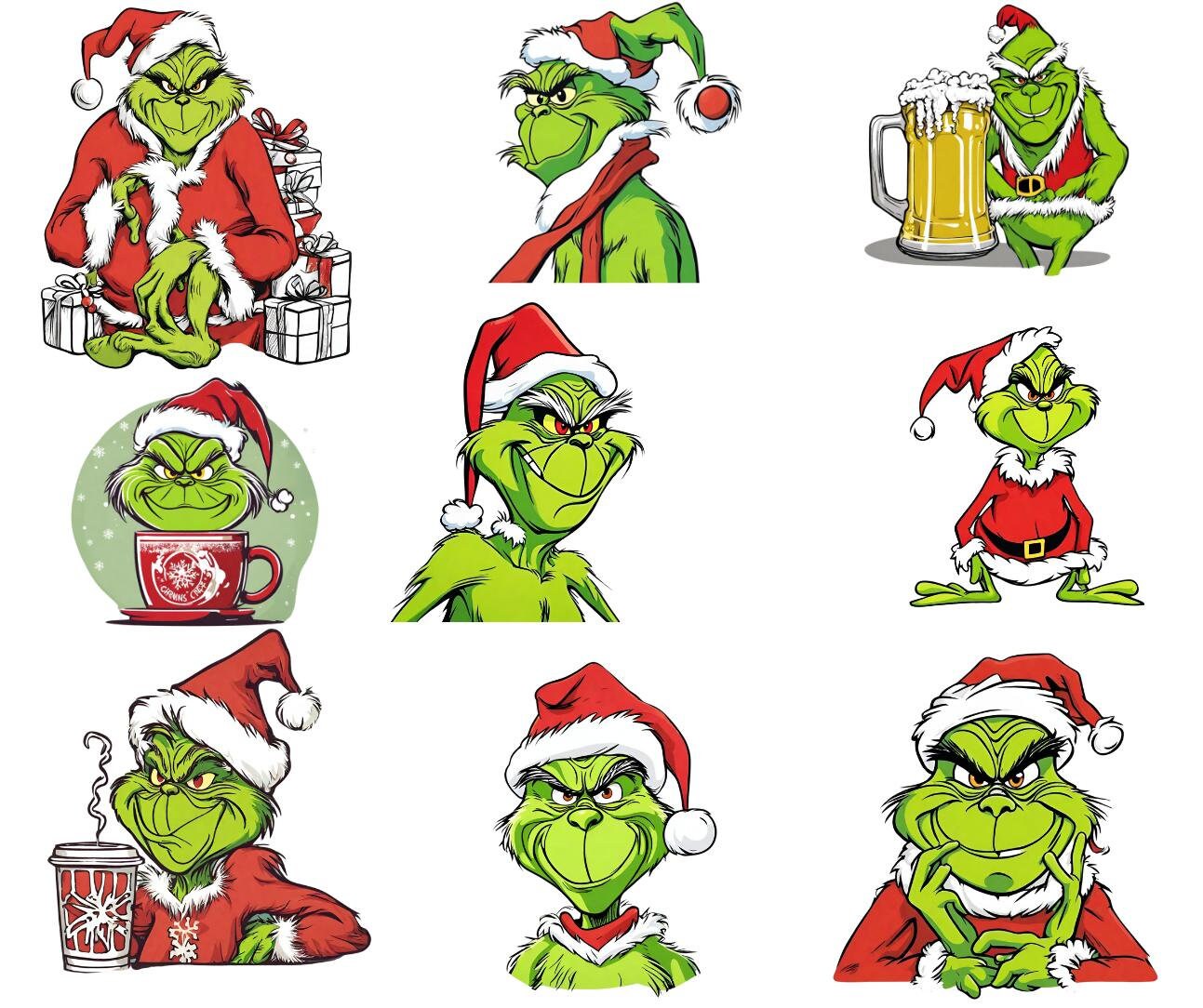Grinch 20 Png, Grinch Face, Grinch PNG Bundle, Grinch Smile, Green ...