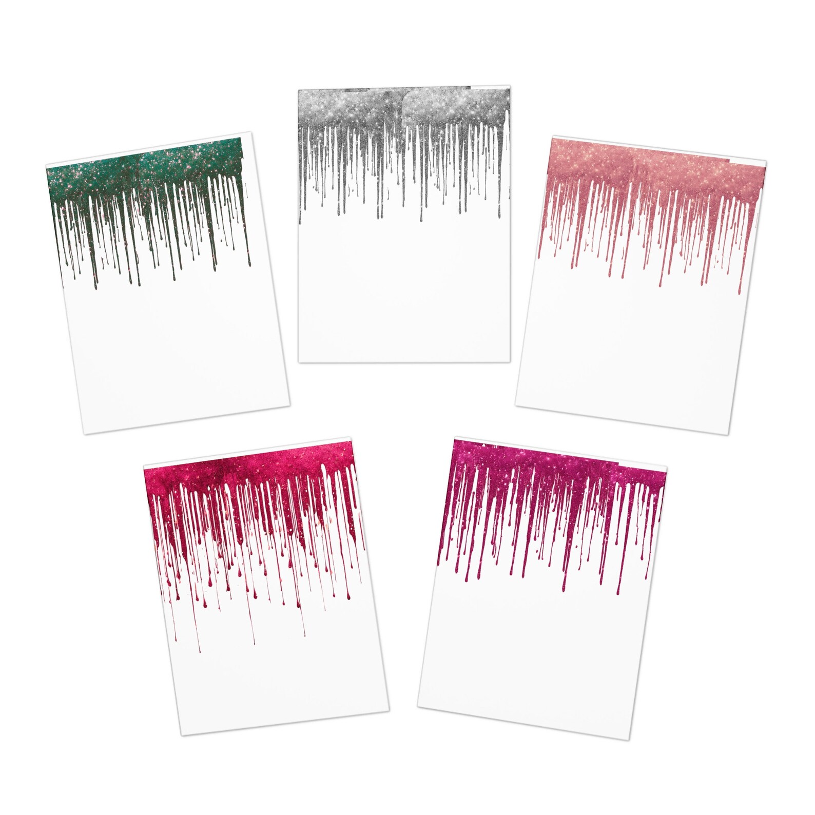 17 Seamless Glitter Dripping Overlay Images 17 Colors Gold Silver Pink ...