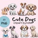 Dogs Clipart Bundle 23 PNG Cute Dogs PNG Great for Card Making ...