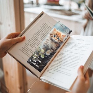 Motivational Cat Printable Bookmarks With Curiosity Quotes on ...