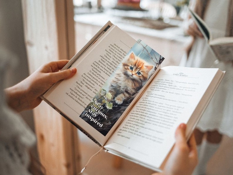 Motivational Cat Printable Bookmarks With Curiosity Quotes on ...