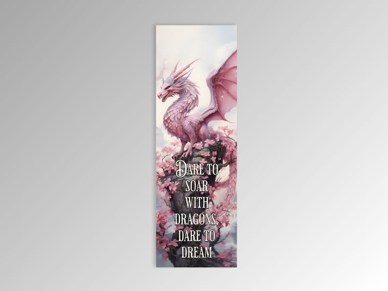 Dragon Bookmark Printable - Watercolor Style Fantasy Bookmark With ...
