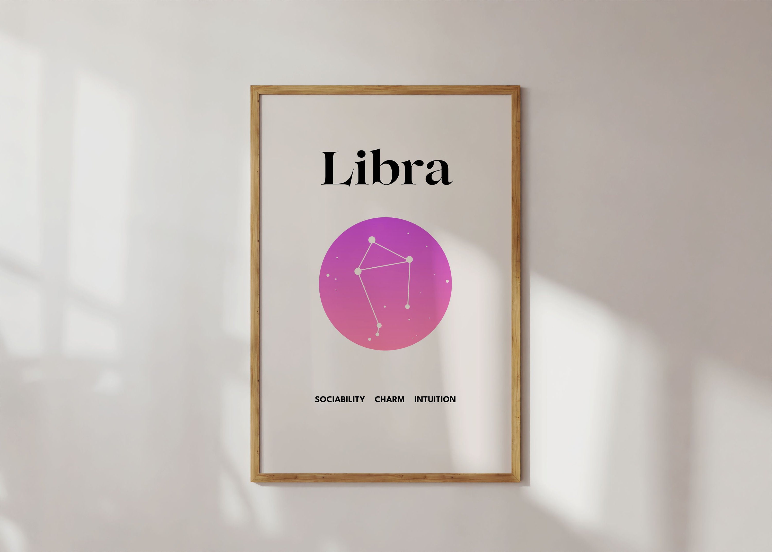 Libra Aura Poster, Printable Birthday Poster, Star Sign Print, Zodiac ...