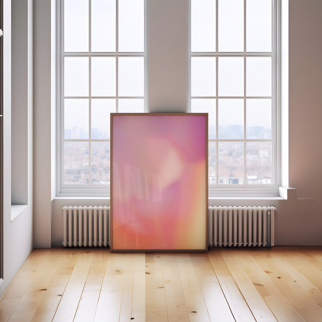 Abstract Aura Printable Poster, Positive Energy Wall Art, Pink and ...