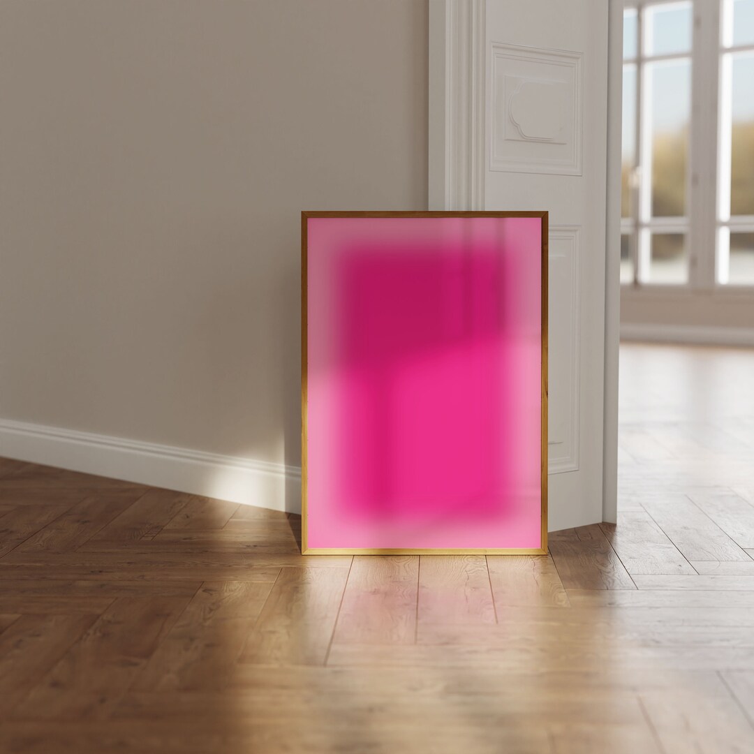 Barbie Pink Square Aura Gradient Poster, Rothko Inspired Printable Wall ...