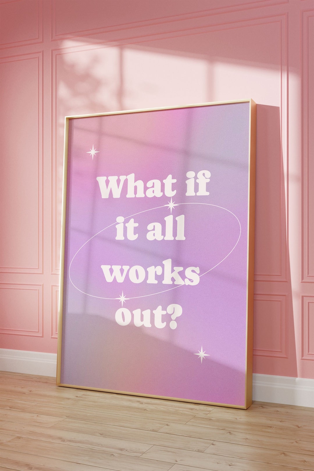 What If It All Works Out Printable Poster, Trendy Retro Wall Art ...