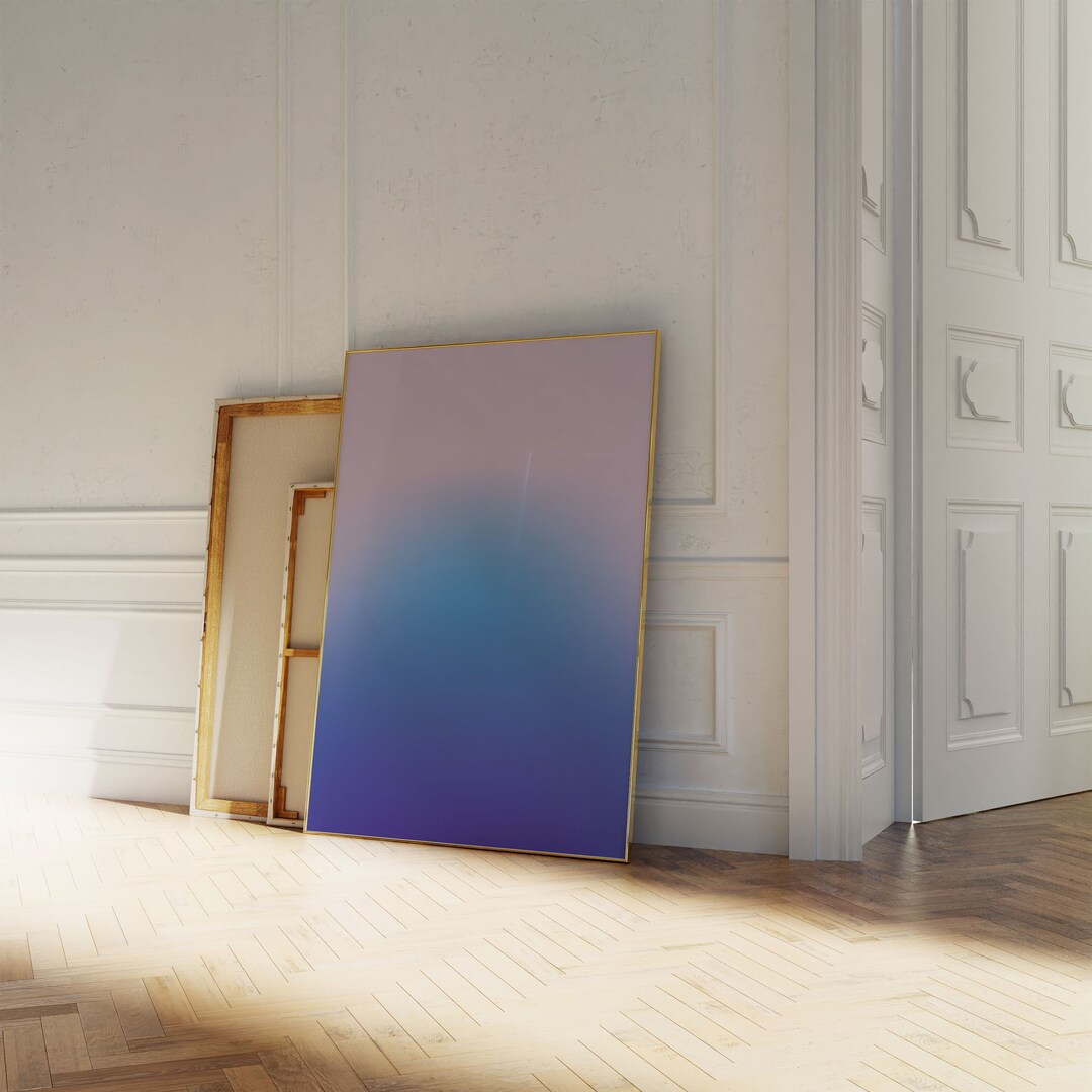 Blue Aura Poster, Positive Gradient Printable Wall Art, Abstract ...